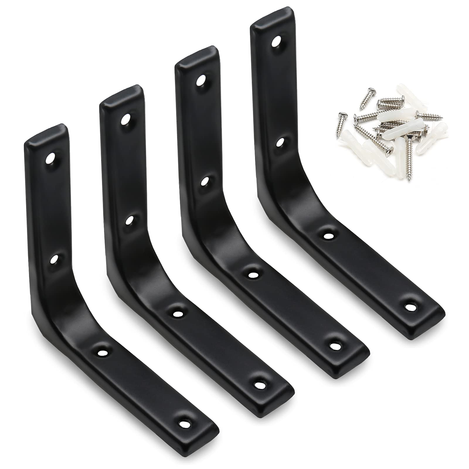 Snapklik.com : 8 Pack Heavy Duty Shelf Brackets 4 X 4 Inch, Decorative ...
