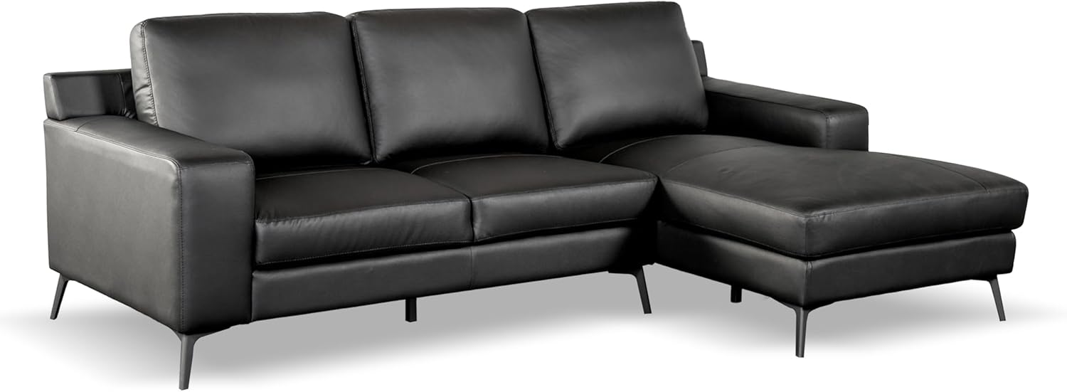 Amazon.com: Meibamake L Shaped Sofa Couch Sectional Couch Genuine ...