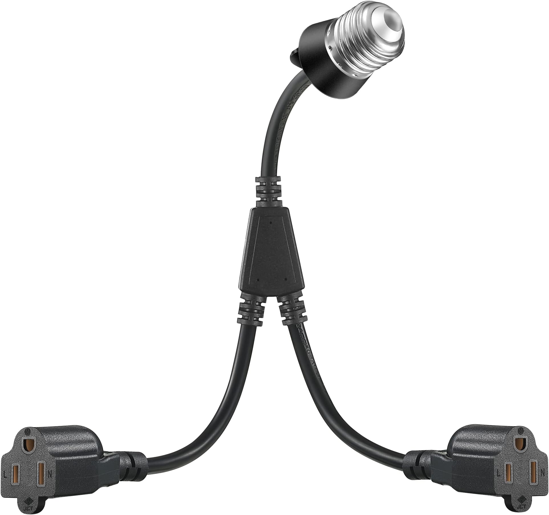 2 Outlet Light Socket to Plug Adapter, Electrical Screw in Light Bulb ...