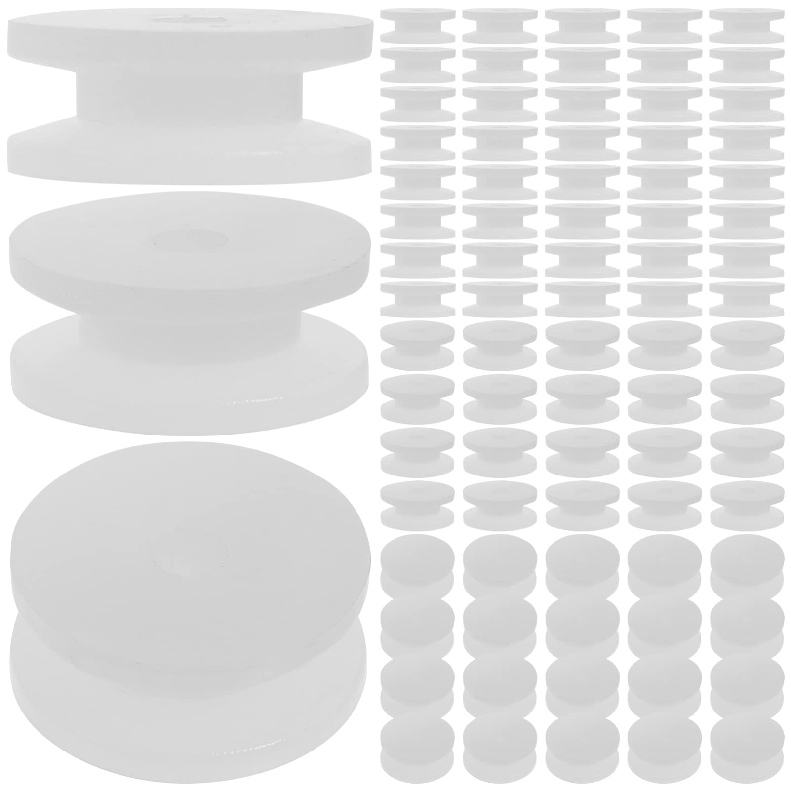 Amazon.com: TEHAUX 100pcs White Plastic Pulley Wheel, 9.3mm Pulley Gear ...