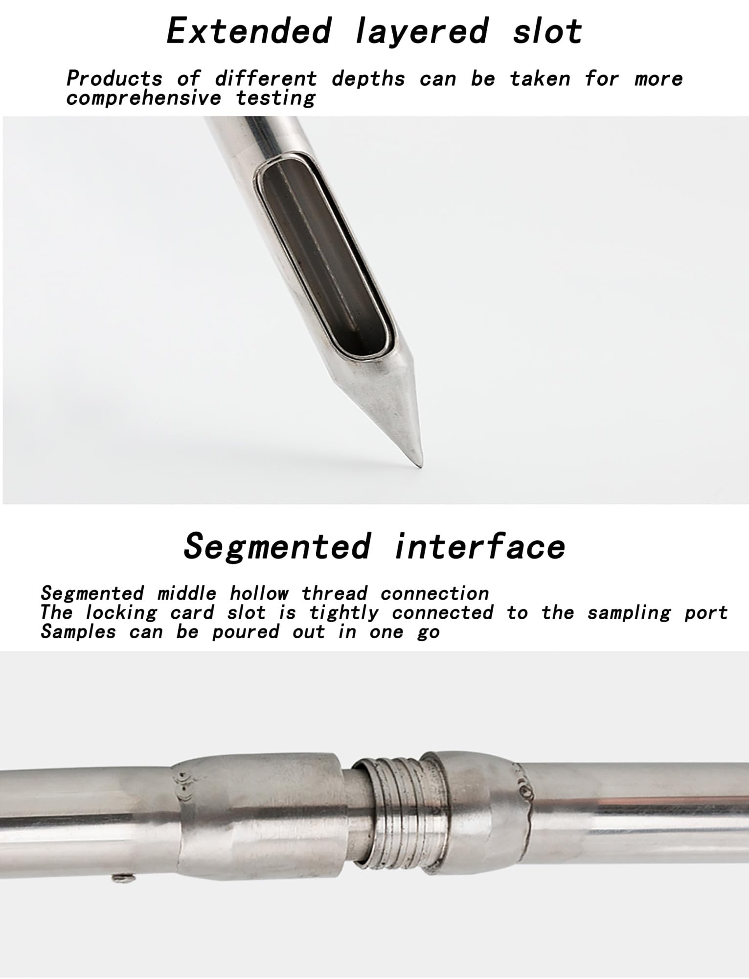 Stainless Steel Probe Thief Three Zone Stainless Steel Grain Probe ...