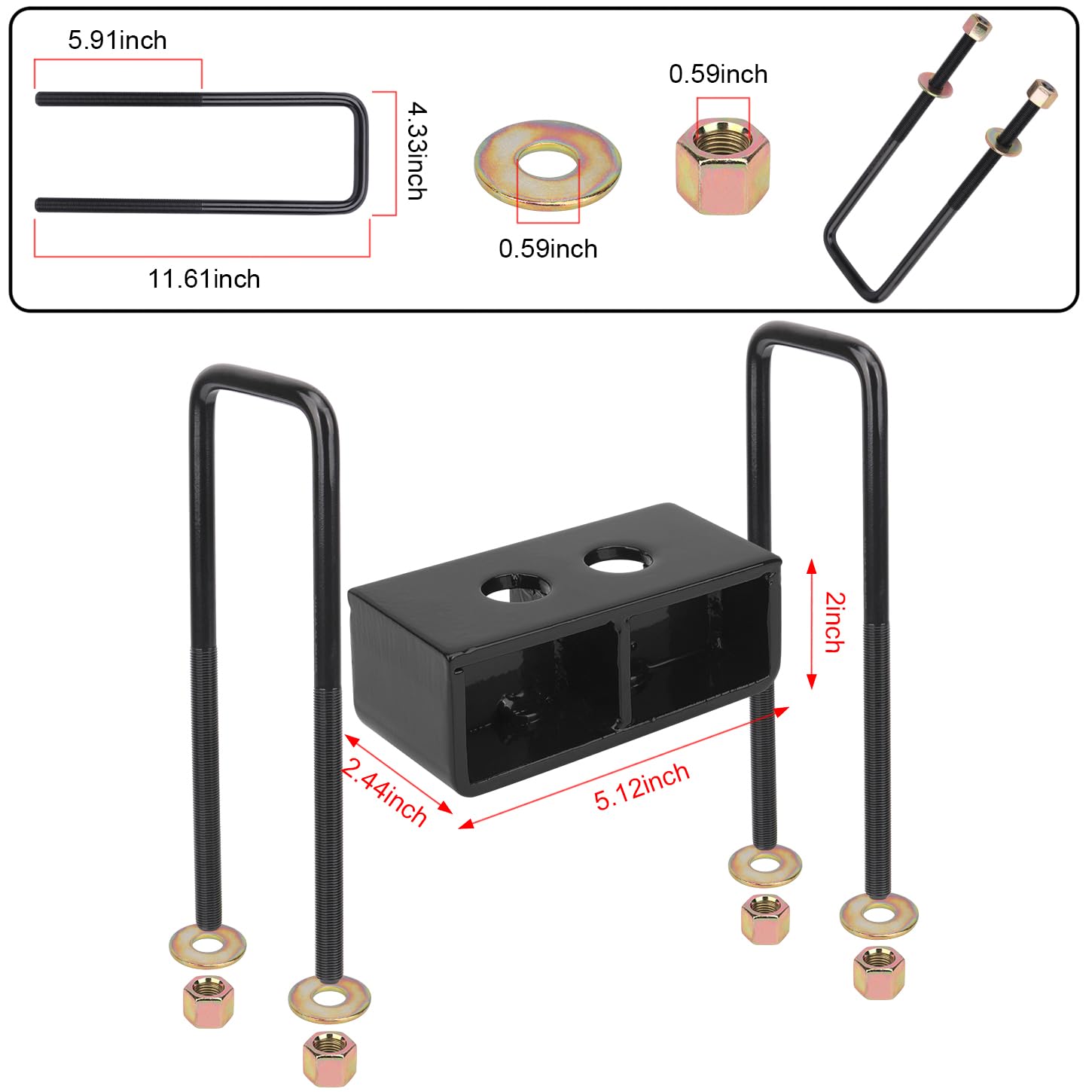 AiYiGu 3 inch Front and 2 inch Rear Leveling Lift Kits Compatible With ...