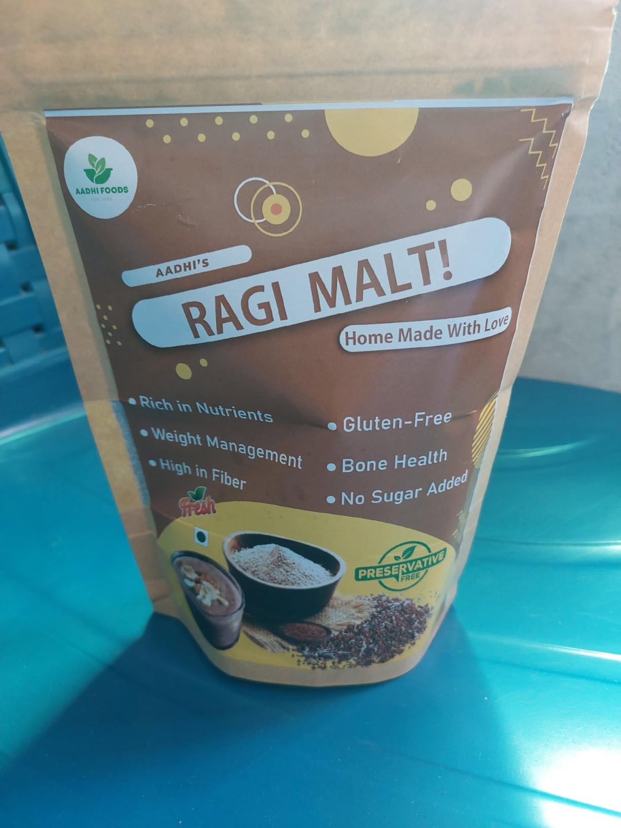 AadhiFoods Sprouted Ragi Malt | Sprouted Finger Millet Drink | No ...