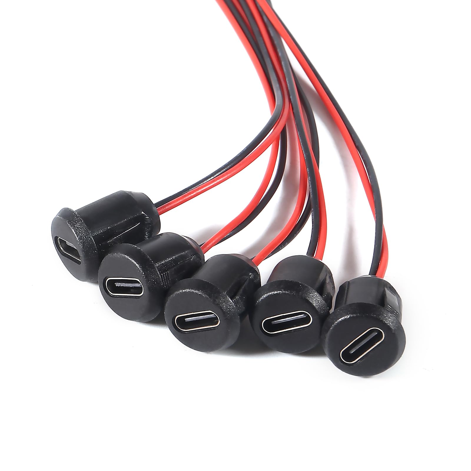 Type C To Uxcell 15pcs Type-C Female Chassis 2 Pin Wire, 5V 3A Square ...