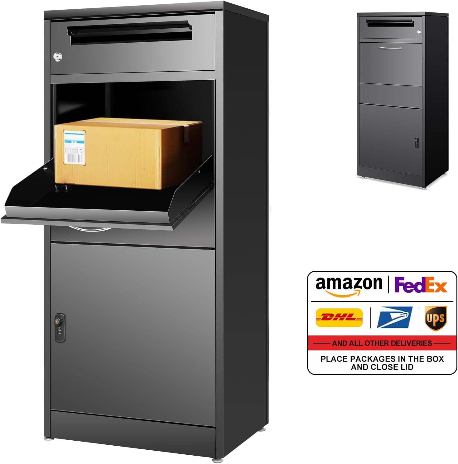 Amazon.com: VORVIL Galvanized Steel Home Parcel Box, Package Drop Box ...