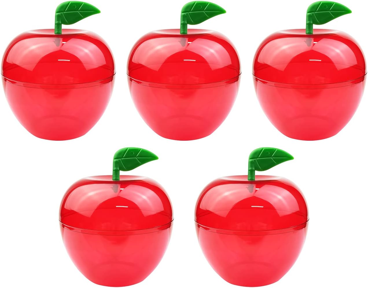 Amazon.com: Yitokmc 5 Pack Plastic Apple Containers Large Red Apple ...
