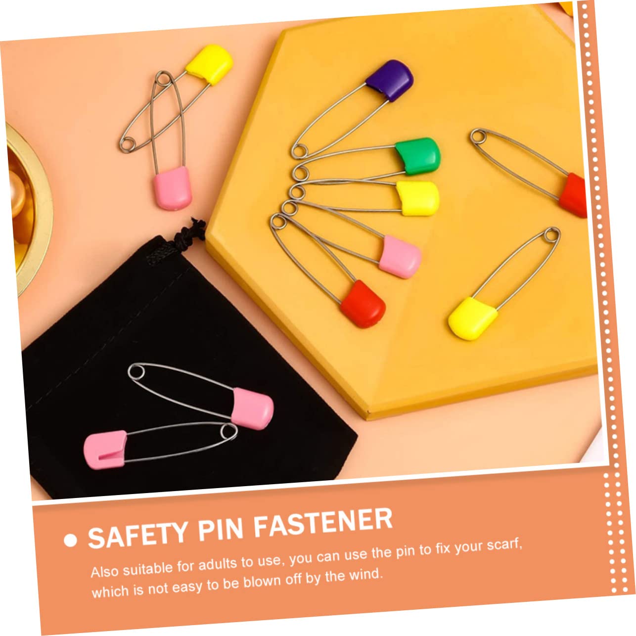 Snapklik.com : Nappy Colored Safety 50pcs Safety Pins Clothes Adult Bib ...