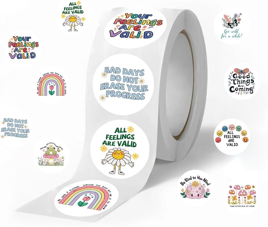 Amazon.com: 500PCS Mental Health Envelope Seals Sticker Roll 10 Styles ...