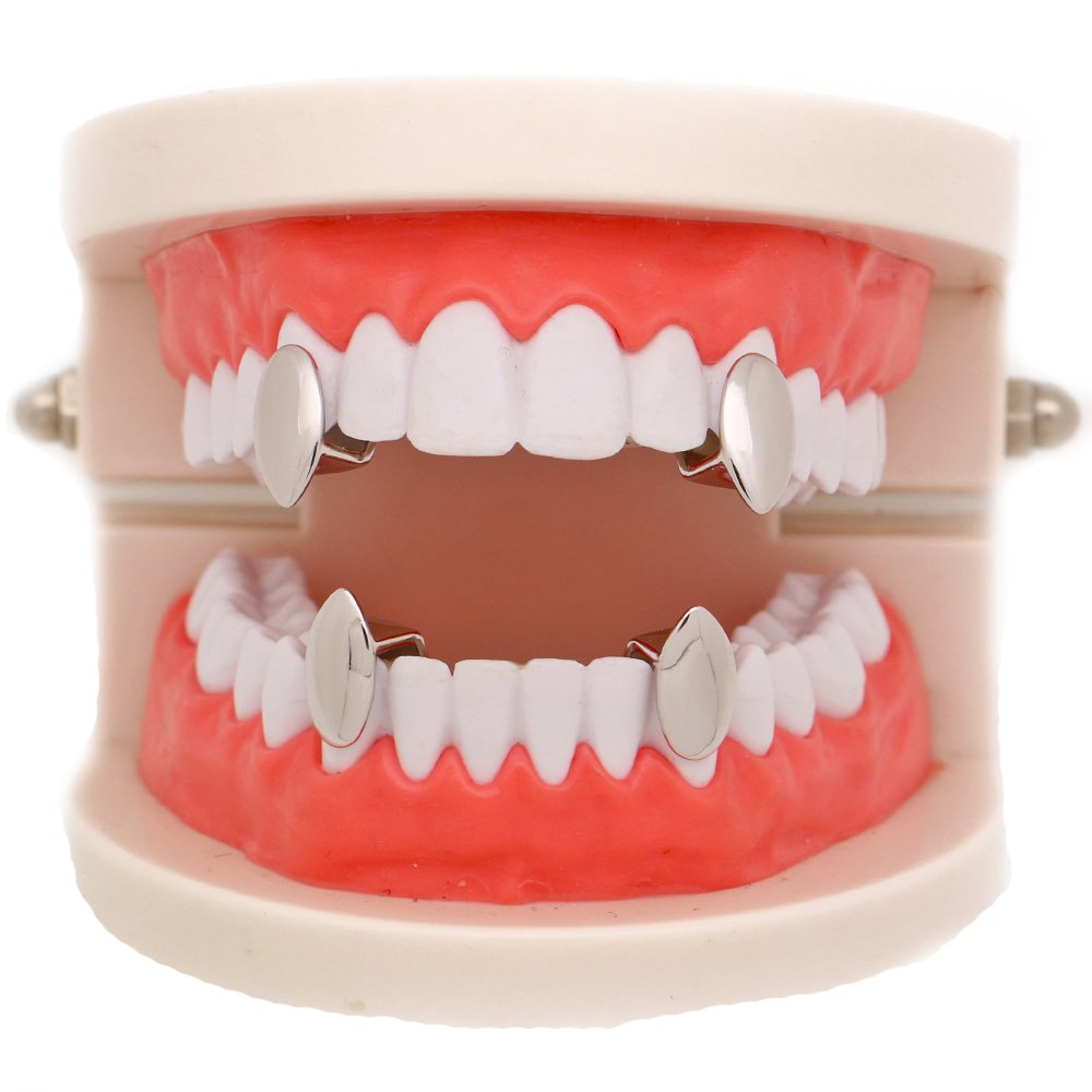 Snapklik.com : Silver 4 PC Vampire Dracula Single Metal Fangs Hip Hop ...