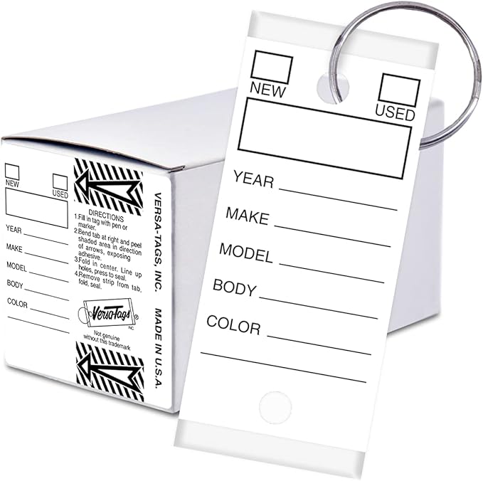 Amazon.com : Versa-Tags 250 Per Box, Self-Protecting Paper Key Tags ...