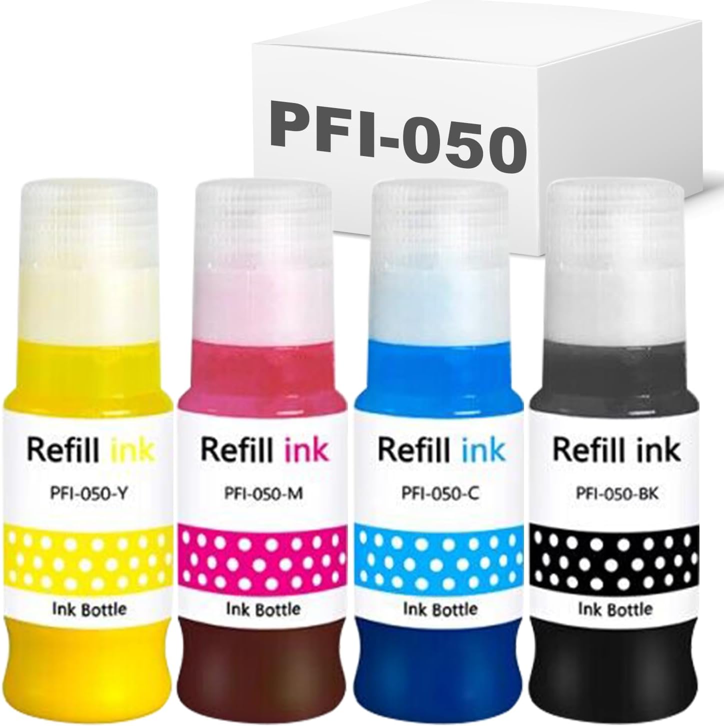 Amazon.co.jp: 【BAALAND】キャノン用 PFI-050 PFI-050BK PFI-050C PFI-050M PFI-050Y 4色セット 顔料 70ML 互換インクボトル ...