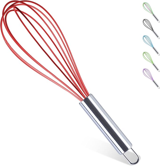 Amazon.com: Silicone Whisk for Cooking, 12 In Kitchen Utensil With ...
