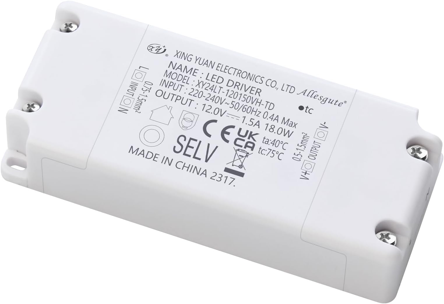 Allesgute 12V LED Driver 18W Transformer, 12V LED Power Supply Adapter ...