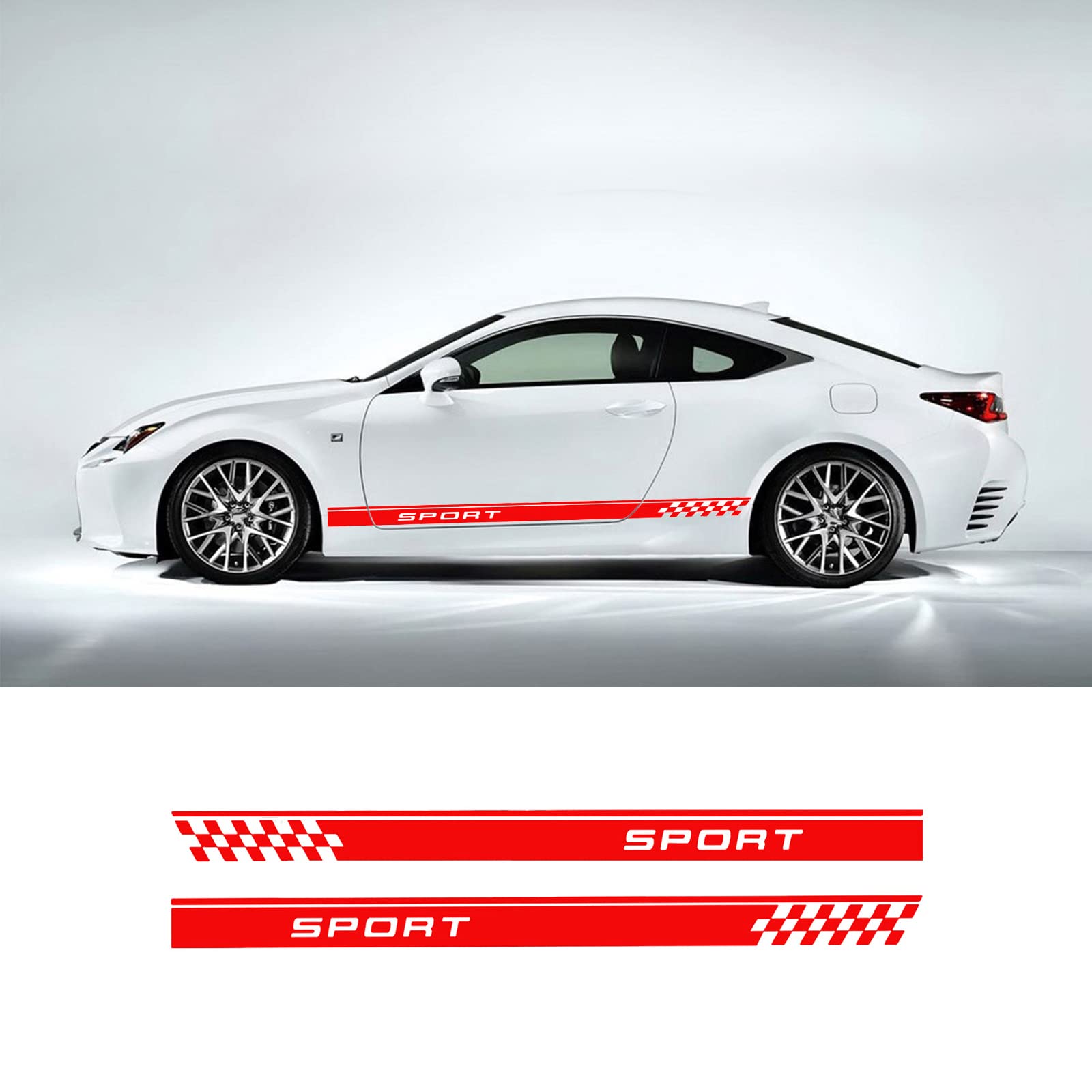 Amazon.com - LANZMYAN 2Pcs Car Body Side Decal Auto Vinyl Sports Racing ...