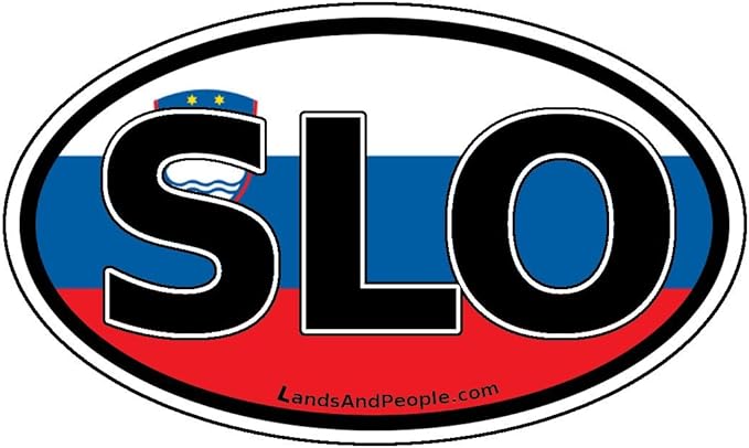 Amazon.com - Slovenia SLO Flag Car Bumper Sticker Decal Oval