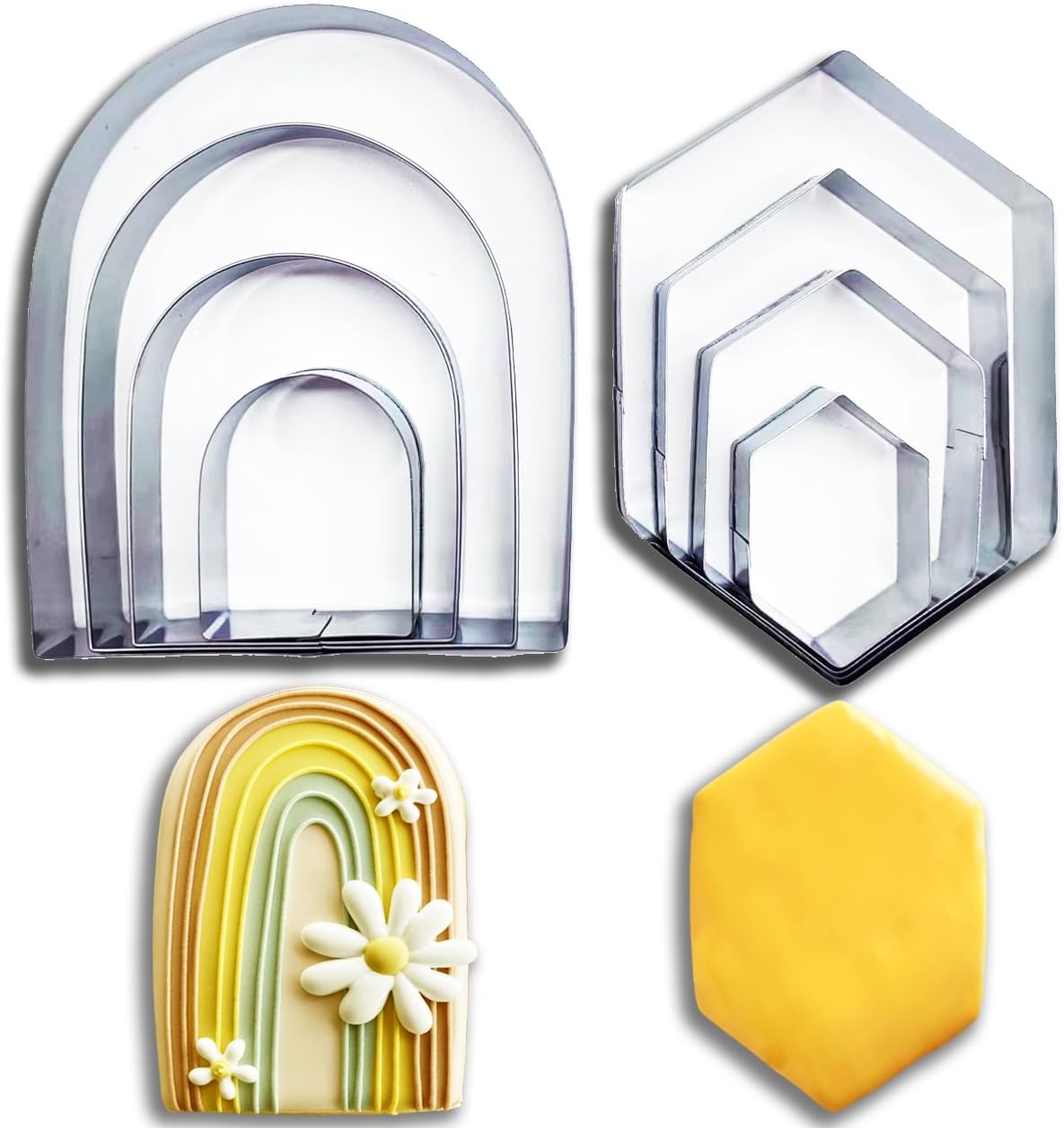 Amazon.com: BakinWiz Arch Cookie Cutter And Hexagon Cookie Cutter 8pc ...