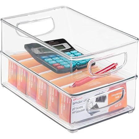 Amazon.com : mDesign Small Plastic Home Office Storage Organizer Box ...