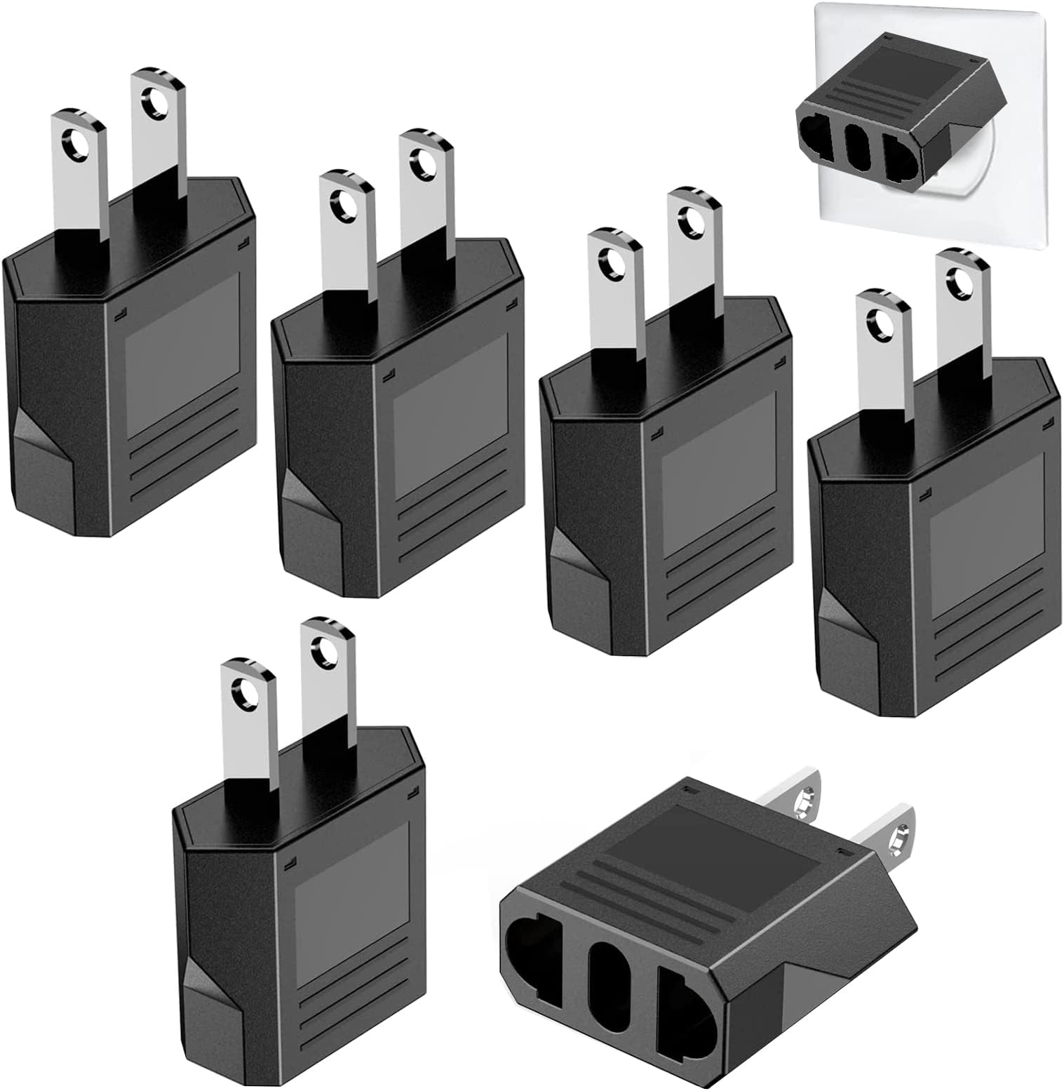Pack of 5 Travel Adapters, USA Germany Plug Adapter for USA Travel Plug ...
