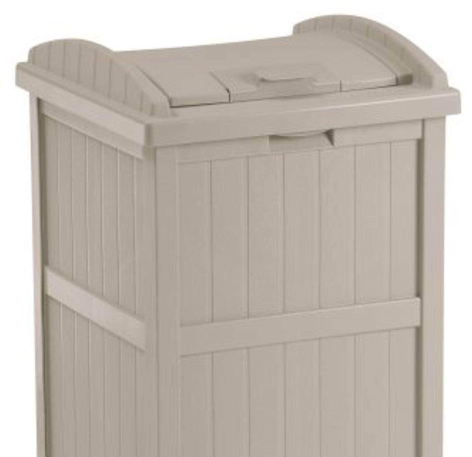 Snapklik.com : Suncast 30-33 Gallon Deck Patio Resin Garbage Trash Can ...