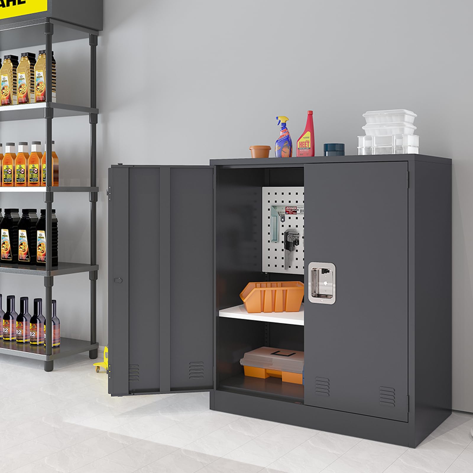 Snapklik.com : KAER Metal Storage Cabinet, Lockable Storage Cabinets ...