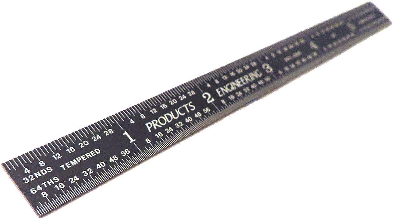 SELPONT 5R Rigid Black Chrome,"High Contrast" Machinist Ruler with ...