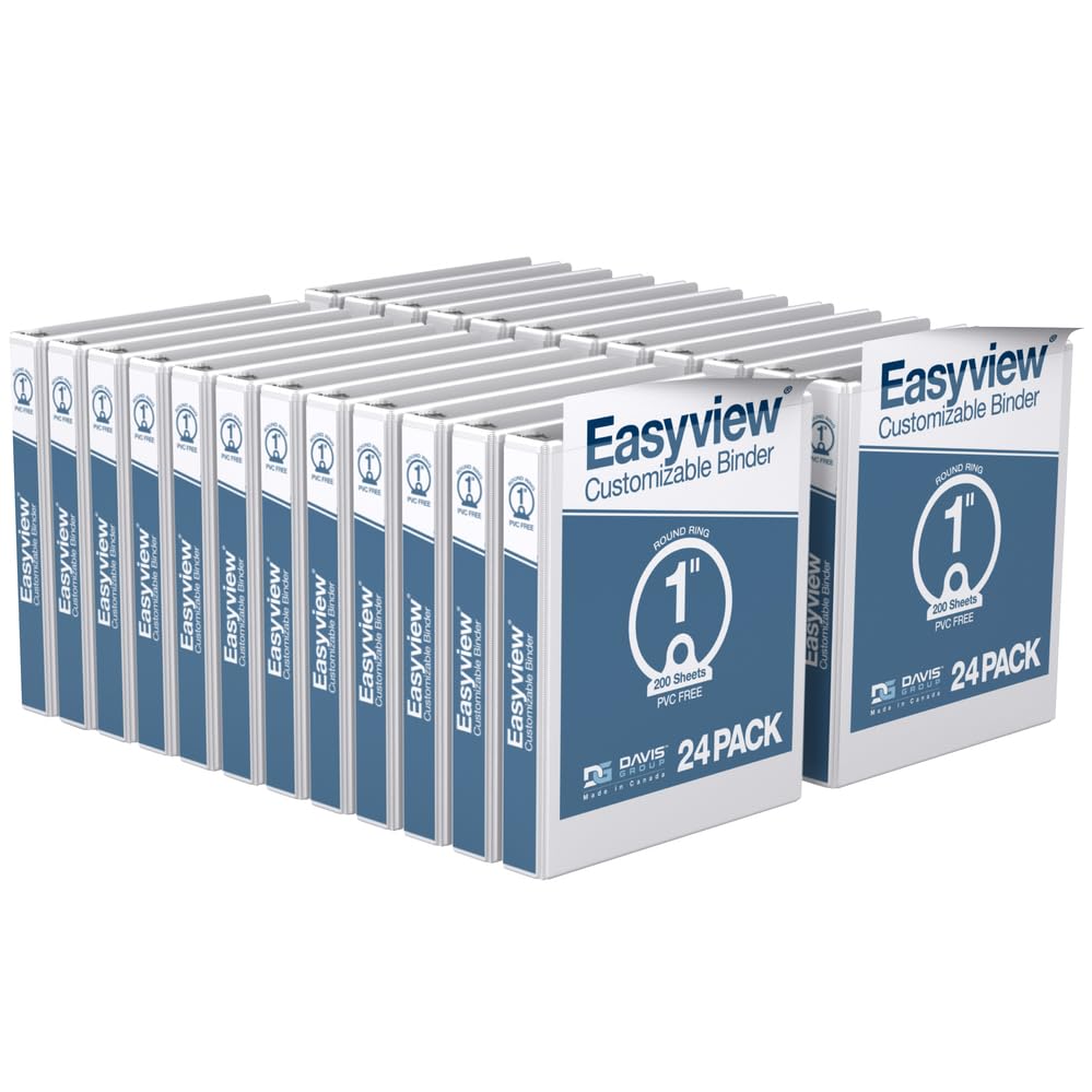 Amazon.com : EasyView Premium 1-Inch Binders with Clear-View Covers, 3 ...
