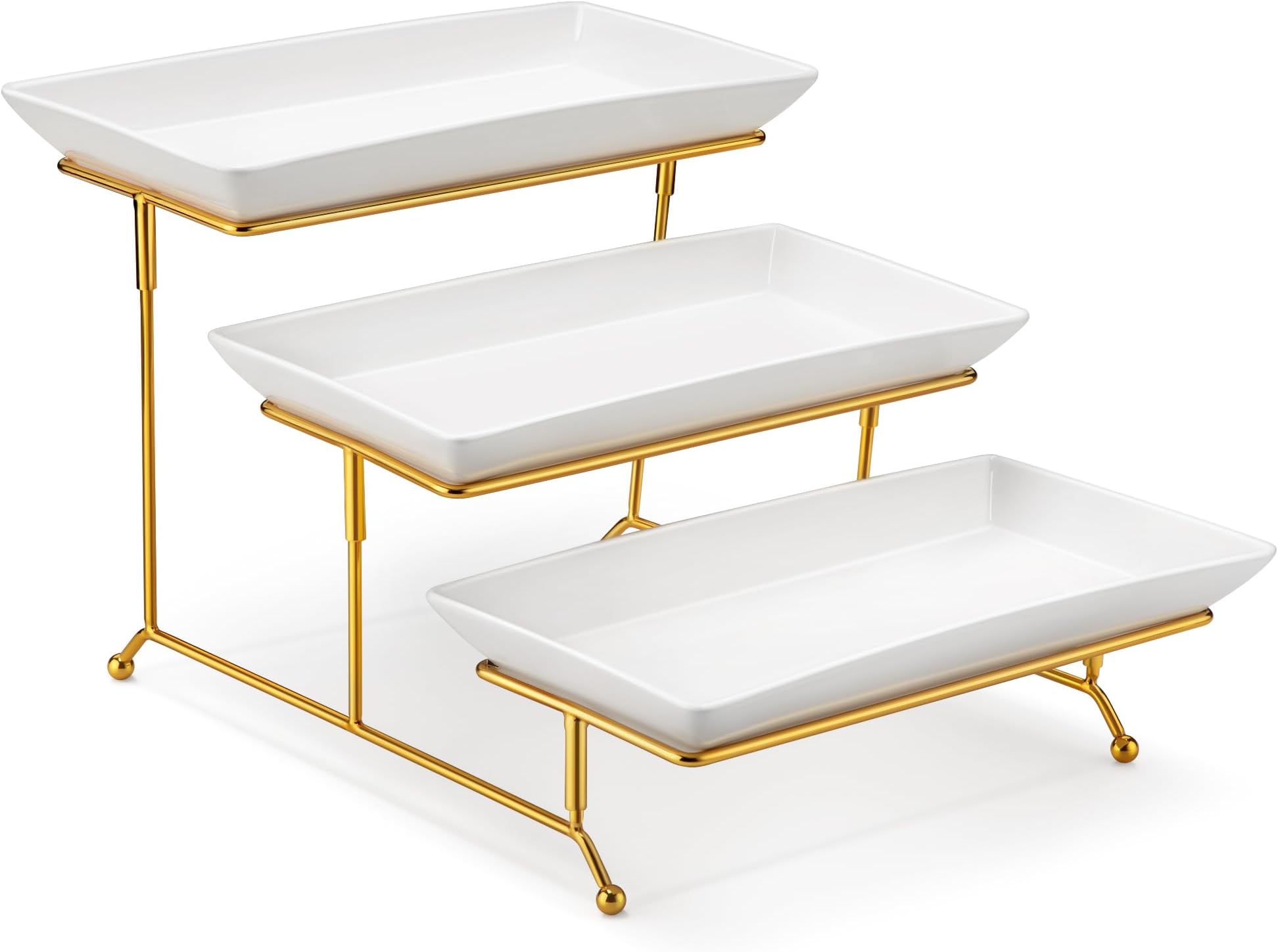 Amazon.com: Mfacoy 3 Tier Serving Tray Set, 12" Tiered Serving Trays ...