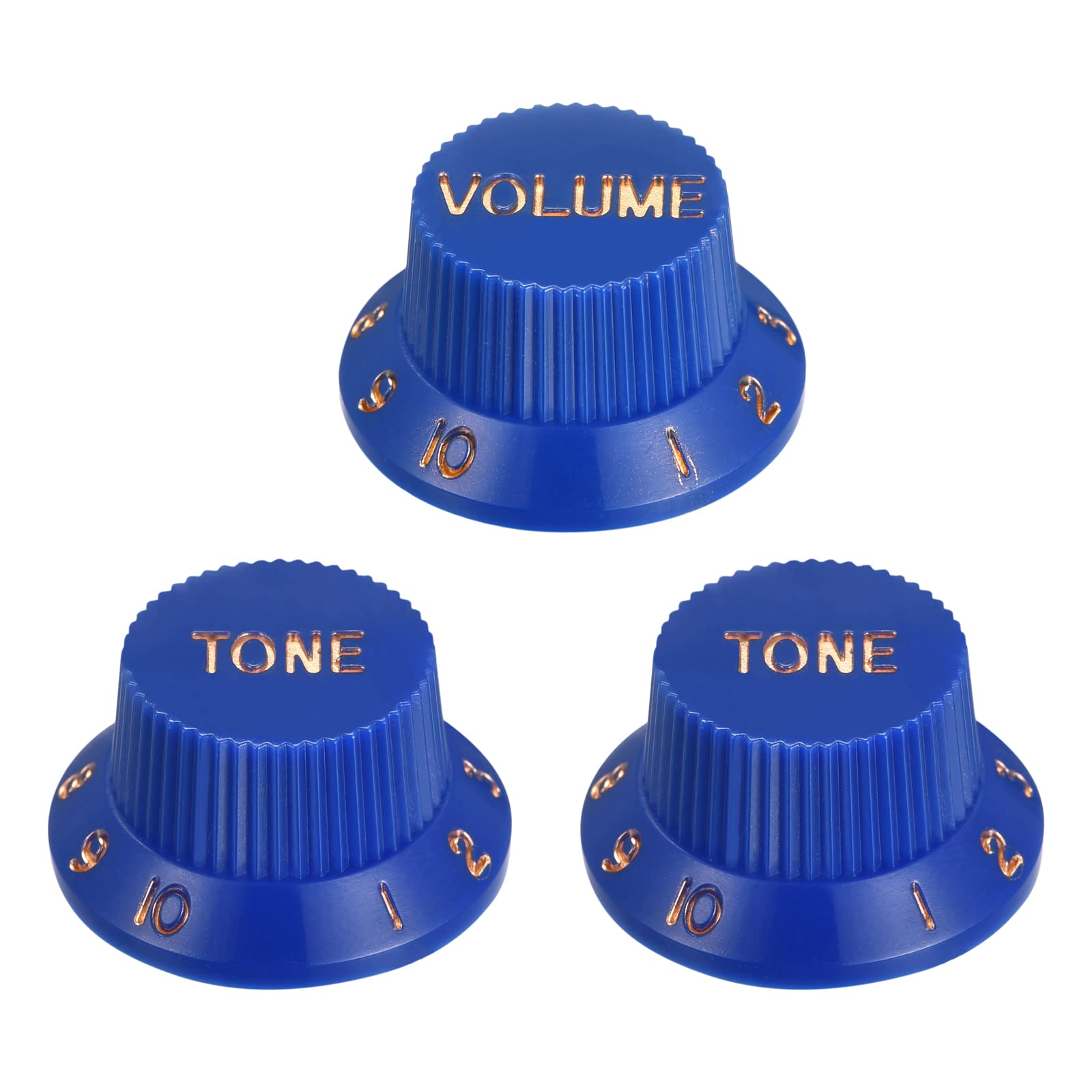 sourcing map Speed Control Knobs 6mm ID 1 Volume 2 Tone Top Hat Guitar ...