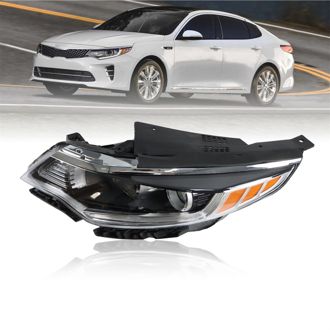 Headlight Left and Right Pair of without Bulbs Compatible with Optima ...