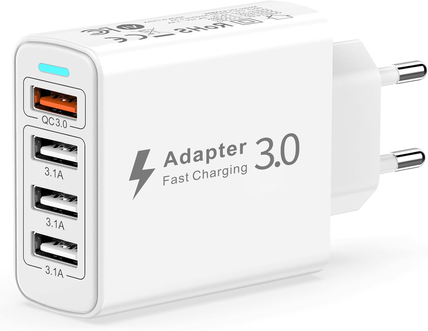 USB Ladegerät Mehrfach 4 Port, USB Mehrfachstecker 33W QC3.0 ...