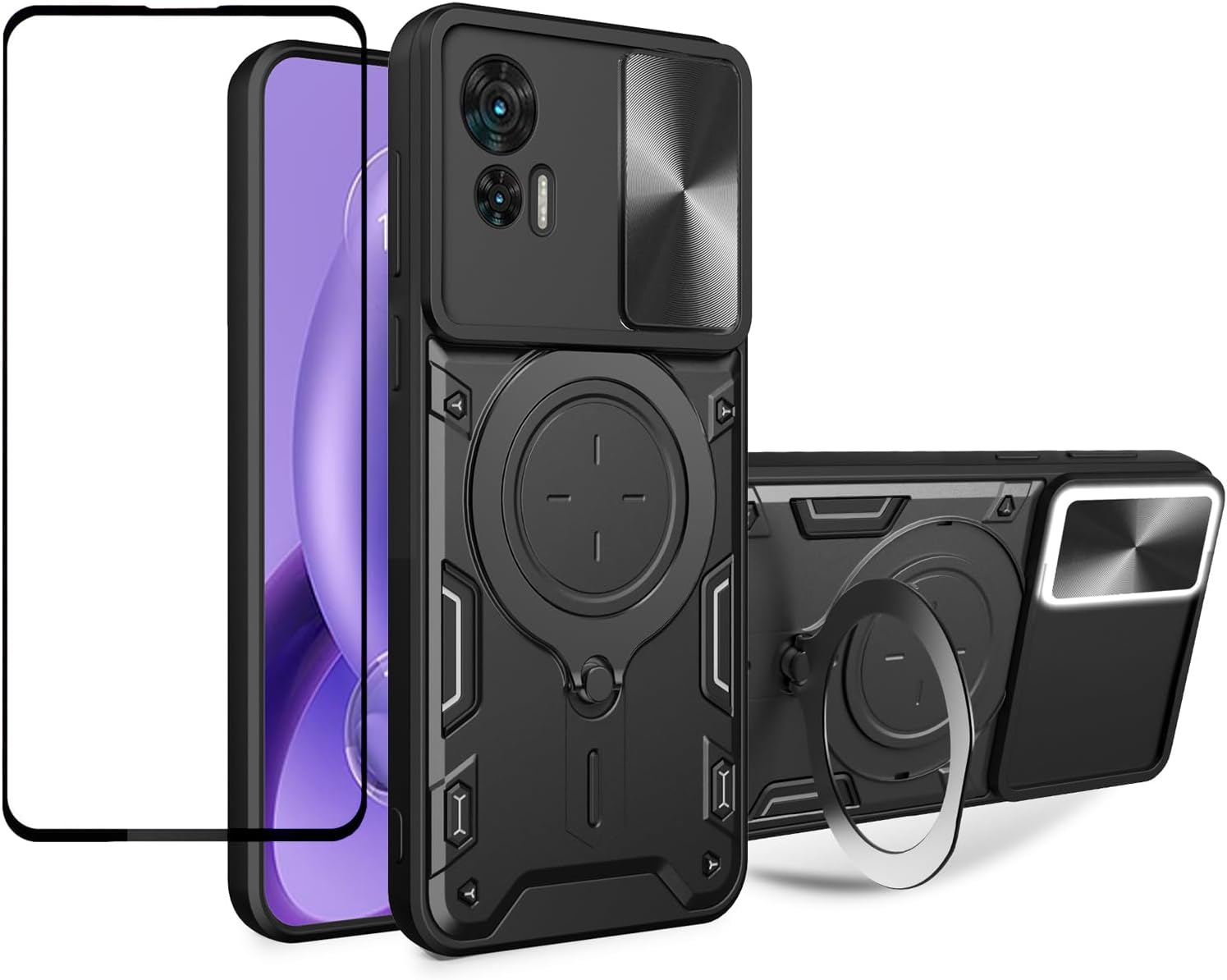 BIOPLJ Funda para Motorola Moto G84 5G Carcasa Uso Rudo con Cristal ...
