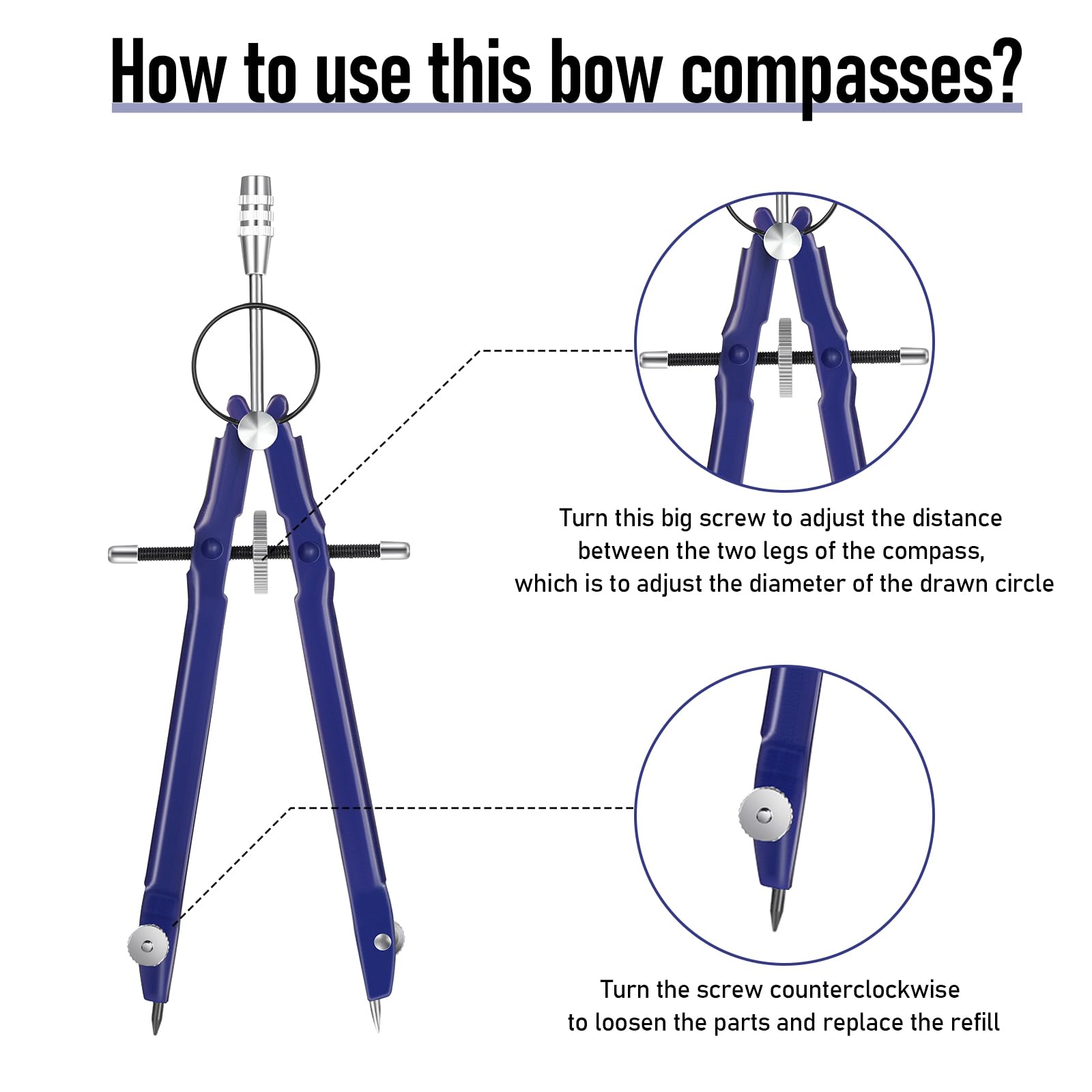 Snapklik.com : EBOOT Student Geometry Math Set, Drawing Compass And 6 Inch Clear Swing Arm ...