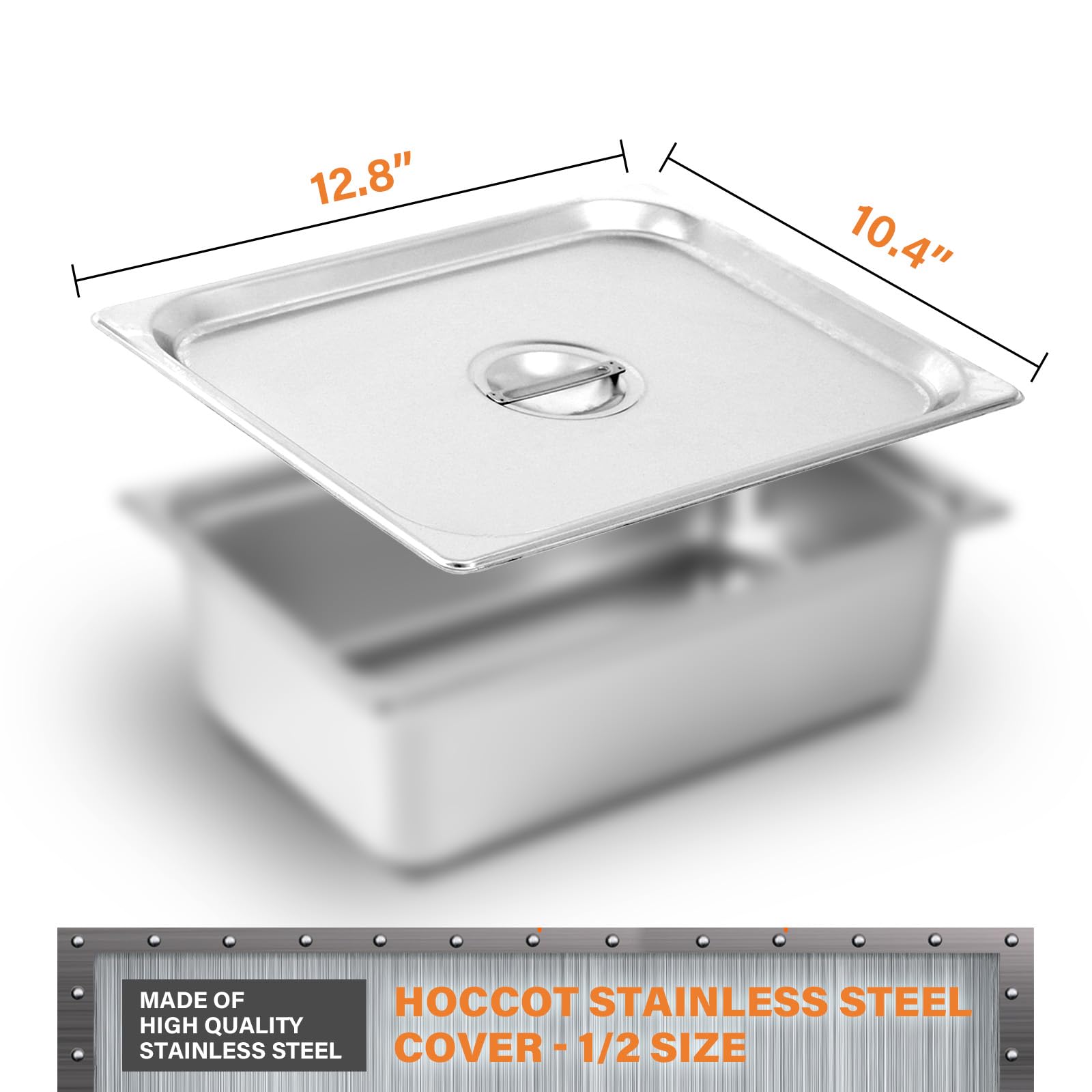 Snapklik.com : HOCCOT 6-Pack 1/2 Size Stainless Steel Steam Table Lid ...