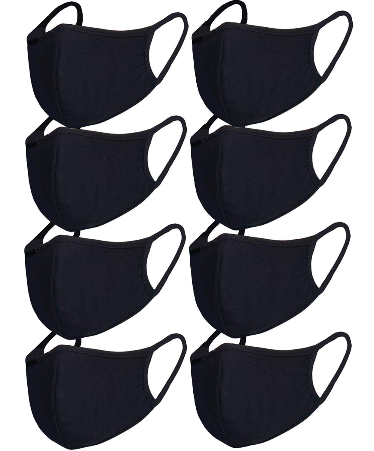 Fecedy 8pcs/Pack Black Face Mask Windproof Dustproof Face Masks ...