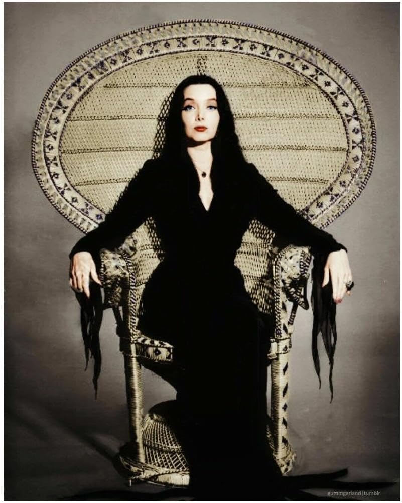 Amazon.com: ALCOBEST The Addams Family Morticia In Wicker Chair Color ...