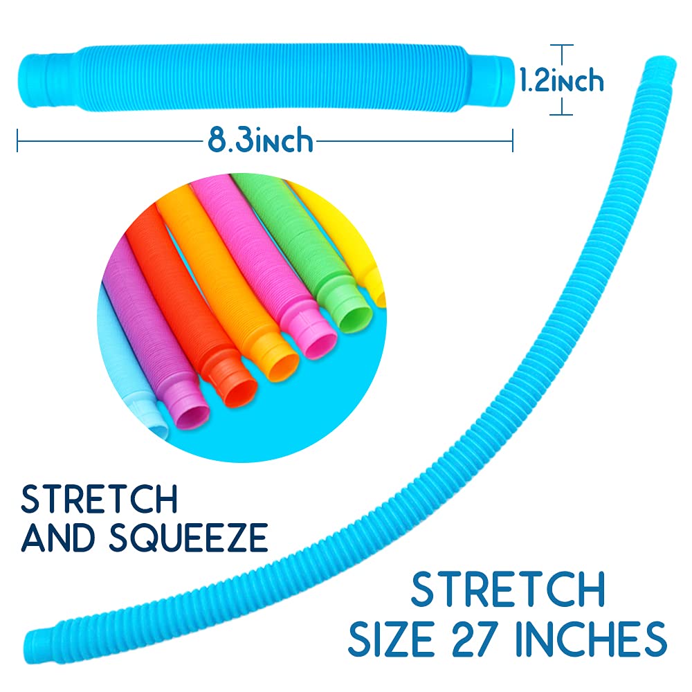 Pynqdfu 7 Pack Pop Tubes Sensory Toys,Fine Motor Skills Toddler Fidget ...