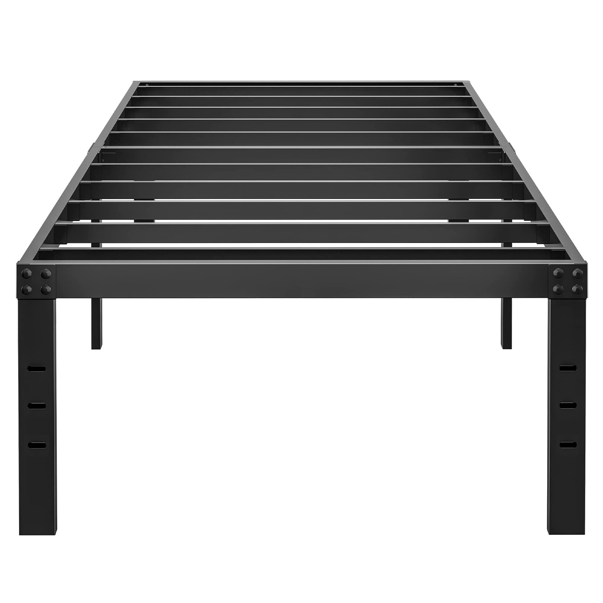 ALDRICH 18 Inch Metal Twin XL Bed Frame - Black Basic Anti Squeak Steel ...