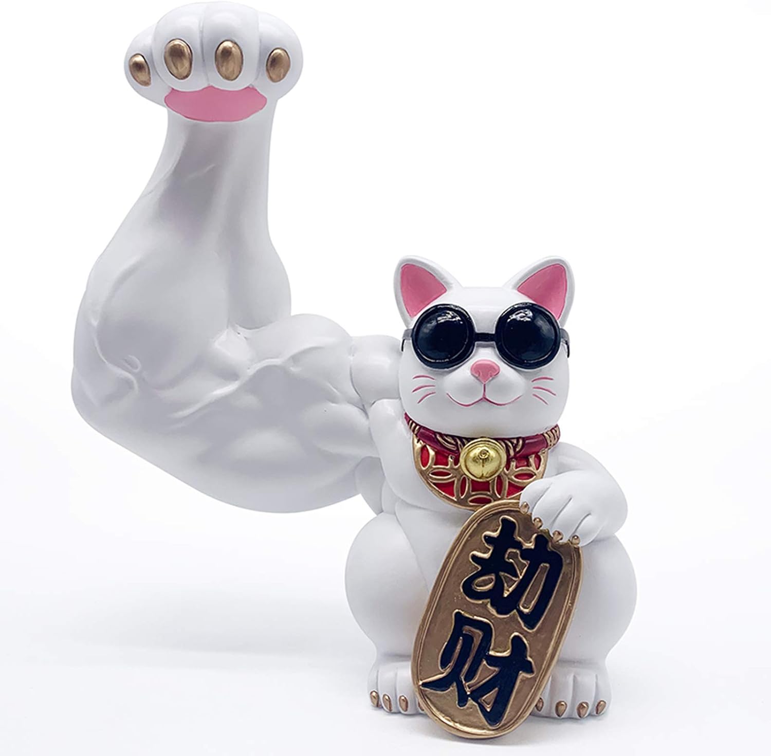 Amazon.com: HHQKZ Lucky Cat Has Strong Muscular Arms and Wears ...