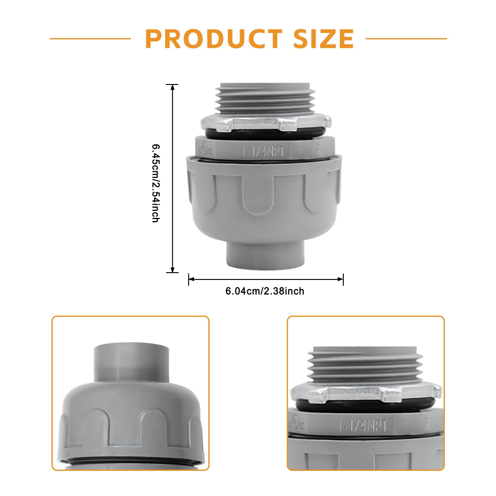 Snapklik.com : 1-1/4 Inch Liquid Tight Connector PVC Flexible Conduit ...