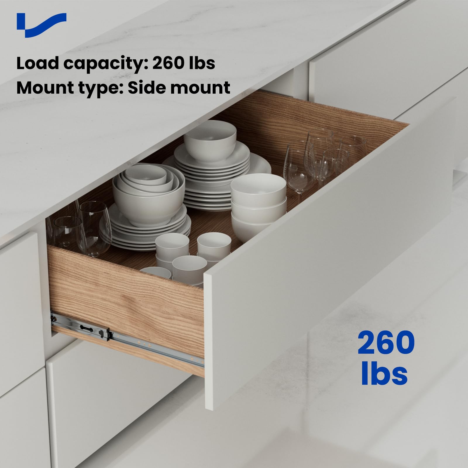 Snapklik.com : LONTAN 1 Pair Heavy Duty Drawer Slides 36 Inch Full ...