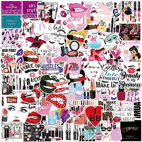 Amazon.com: Makeup Stickers 100PCS Retro Beauty Stickers Waterproof ...