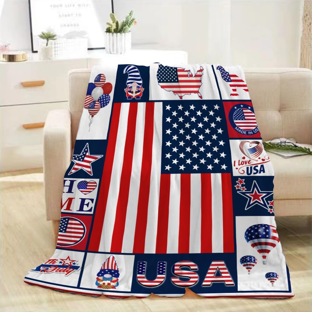 Amazon.com: Patriotic Throw Blanket Kids Small 4th of July American ...