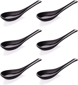 Amazon.com: Happy Sales HSSP-MBLKP6, Melamine Soba, Rice Spoons, Asian ...