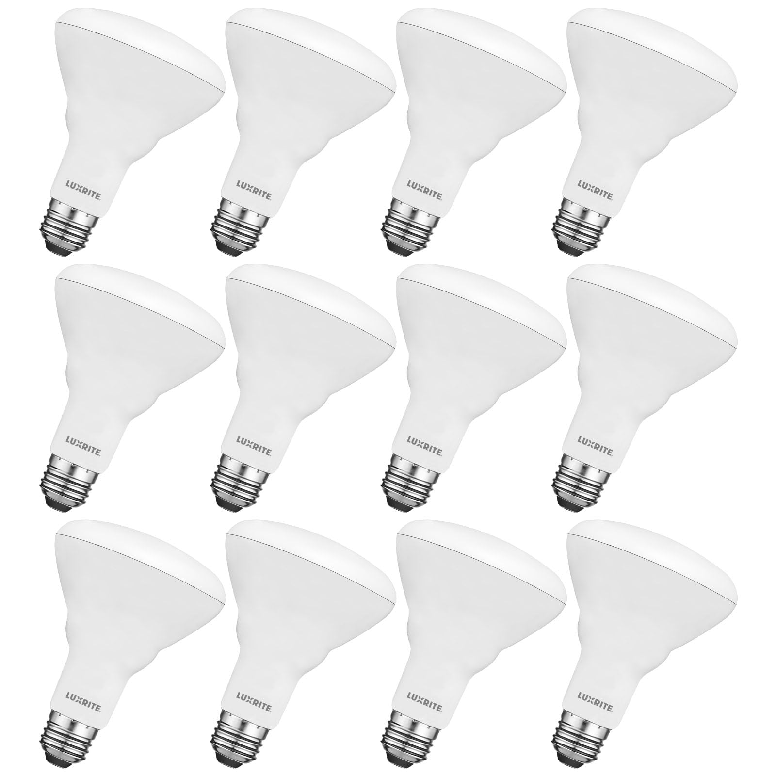 LUXRITE 12-Pack BR30 LED Bulb, 65W Equivalent, 3500K Natural White ...