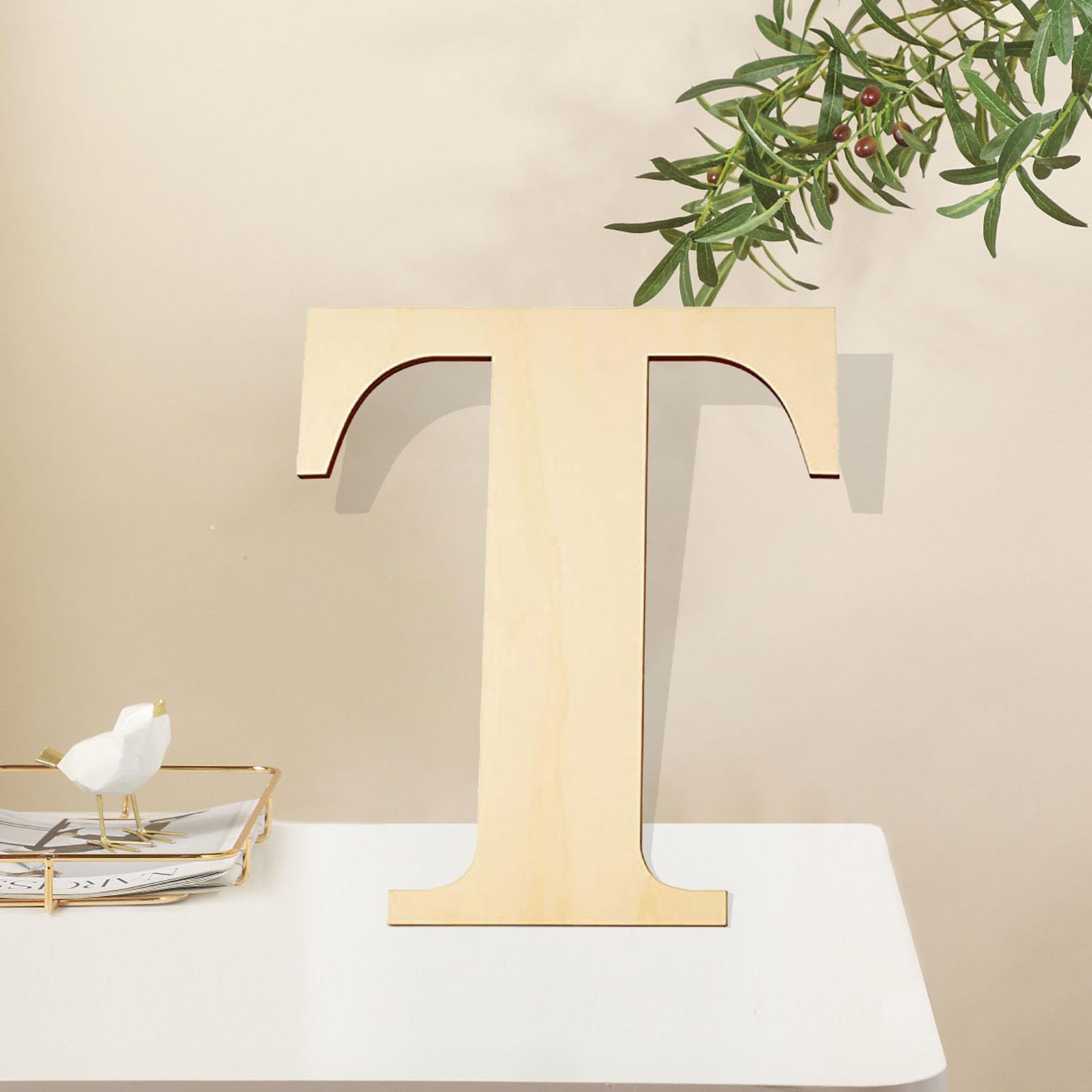 Amazon.com: 5ARTH 4 inch Wooden Letter T - Blank Unfinished Wood ...