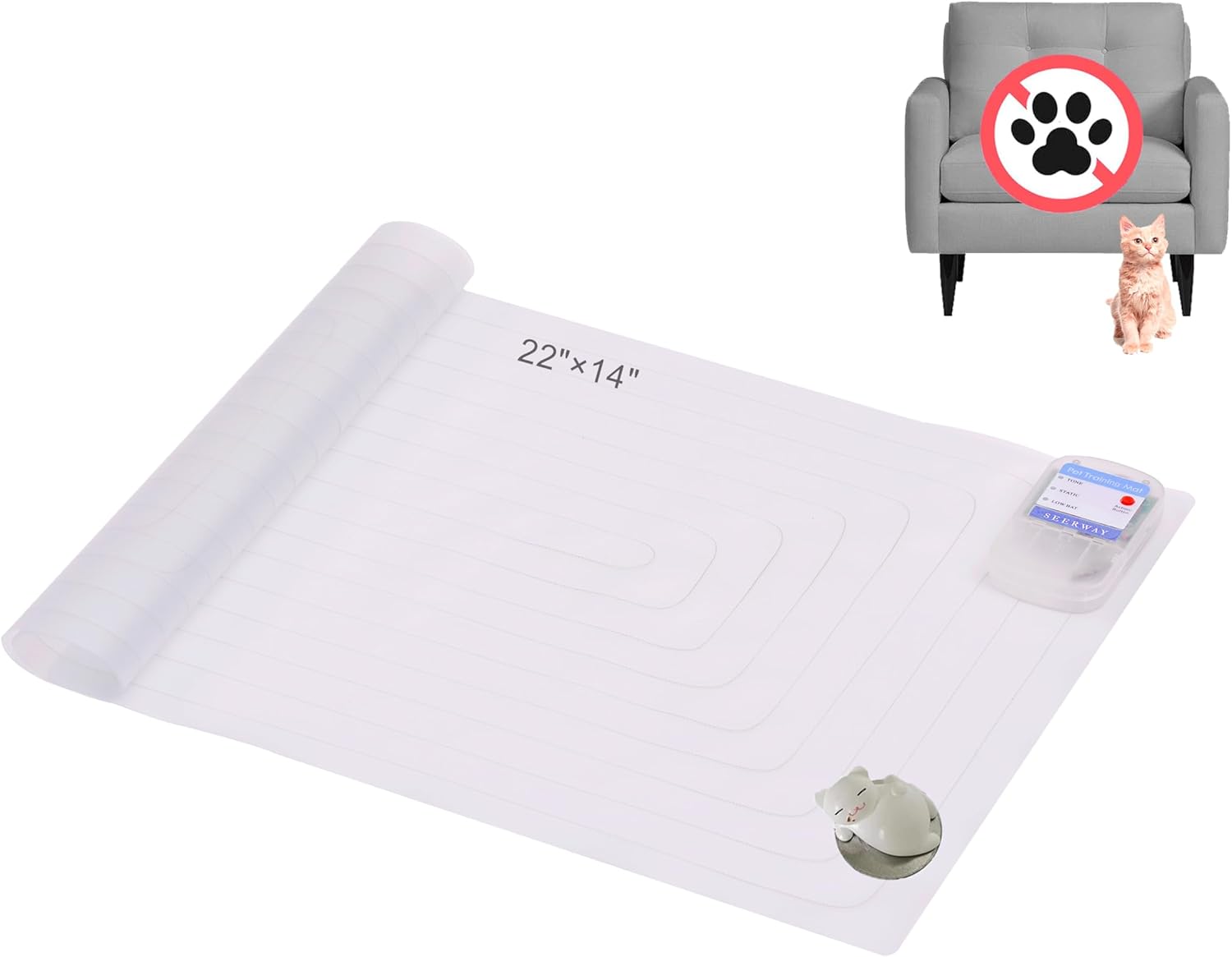 Amazon.com : SEERWAY Scat Pet Shock Mat with Tester, Shock Pads for ...
