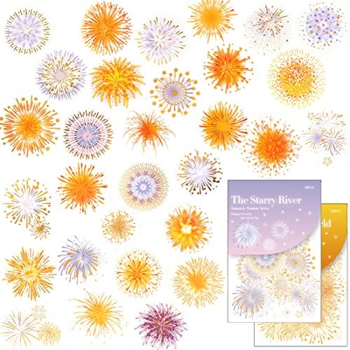 Amazon.com: Fireworks Stickers for Scrapbooking,2.5 Inch Fireworks Rub ...