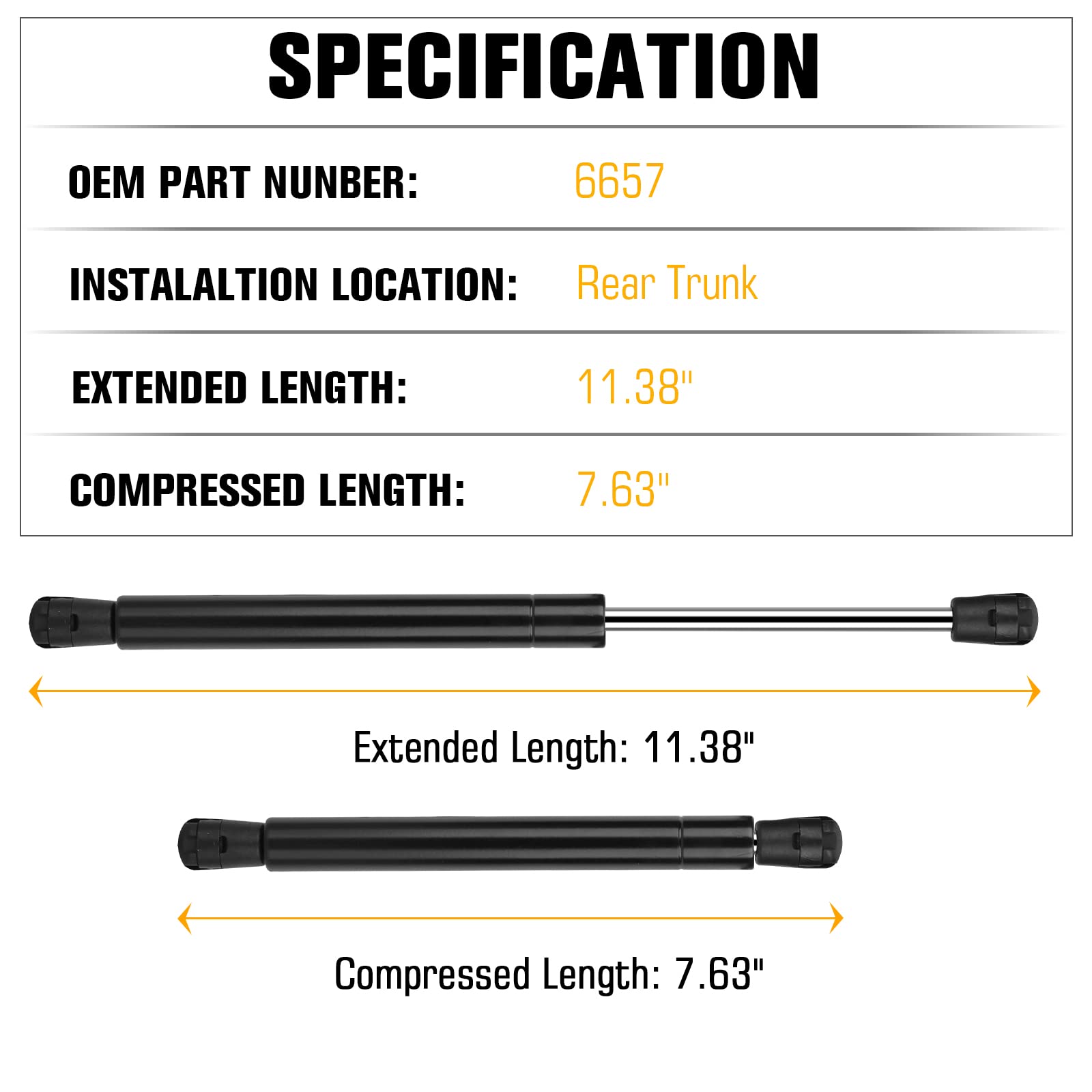 Snapklik.com : Rear Trunk Lift Support Shocks For Dodge Challenger 2008 ...