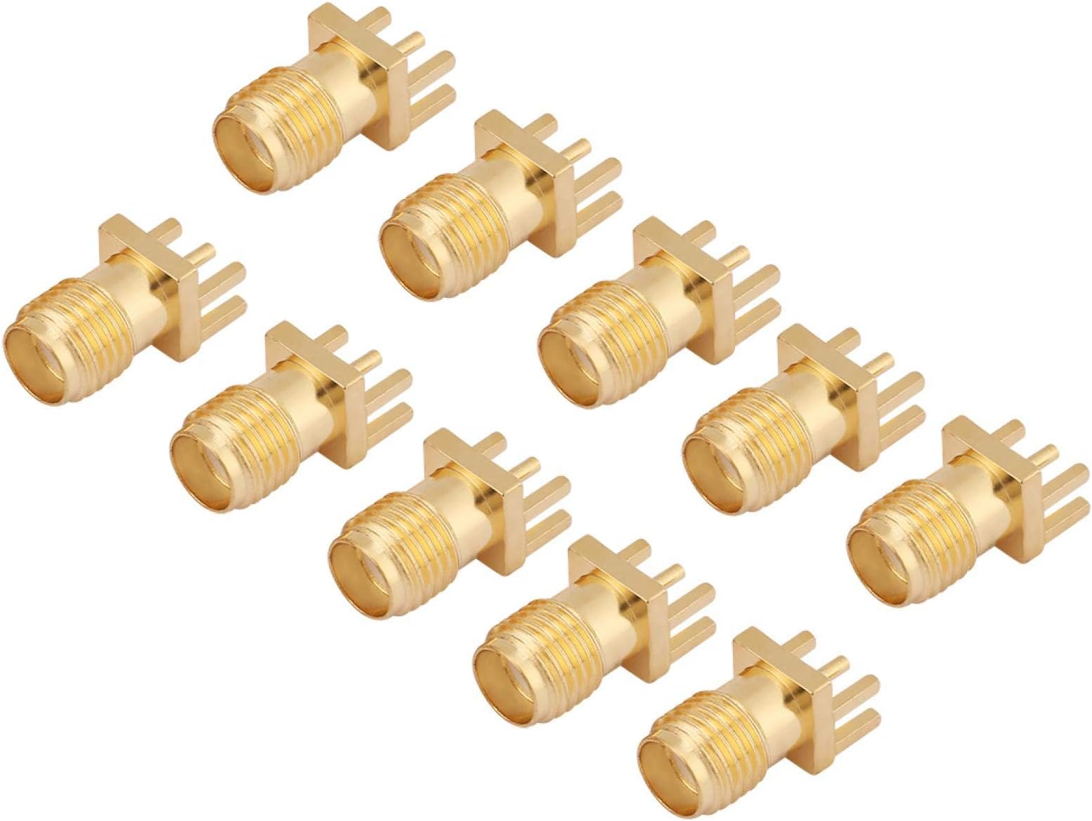Fydun SMA Connector, SMA Female Base 10pcs Brass Female Base Socket ...