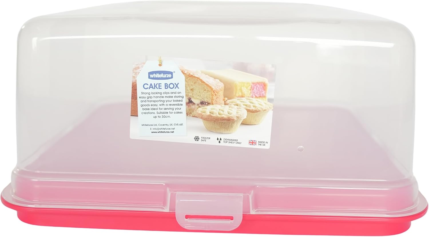 ACCURATE Plastic Cake Box, White (SQUARE-RED) : Amazon.co.uk: Home ...